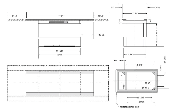 Control-X Phoenix table dimensions – Advanced Medical X-ray